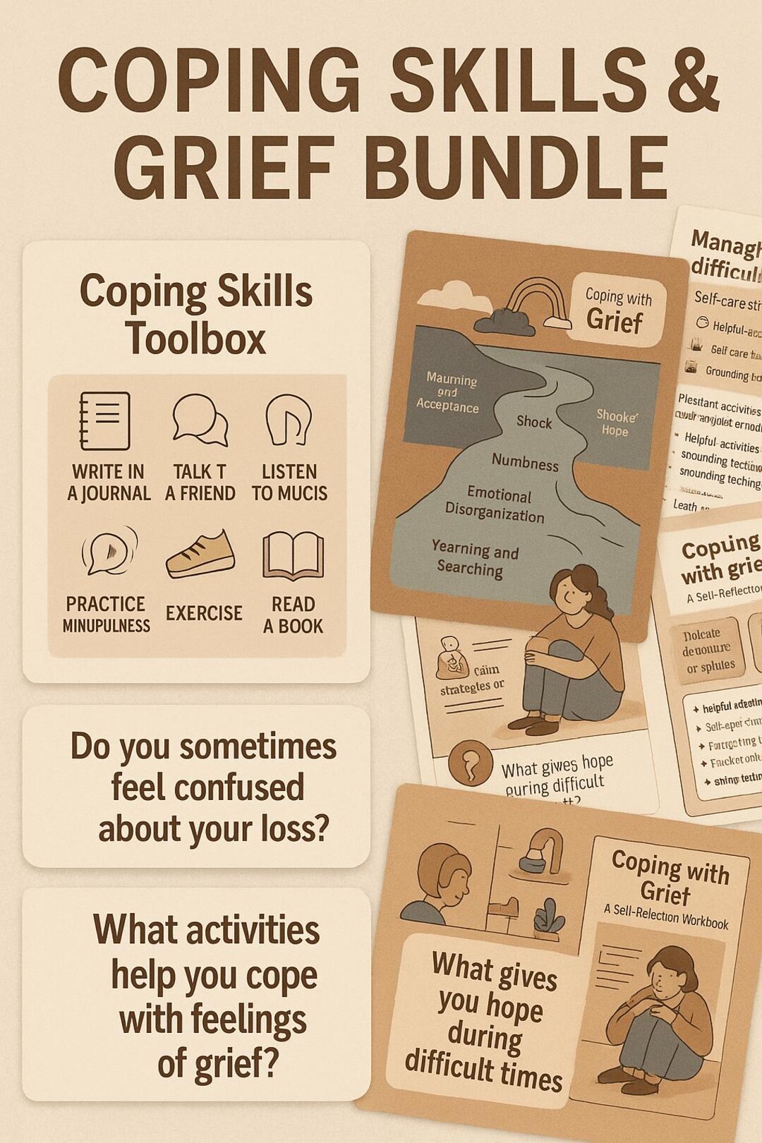 Grief and Loss Bundle | Bereavement Tools and Mindfulness Guides ...