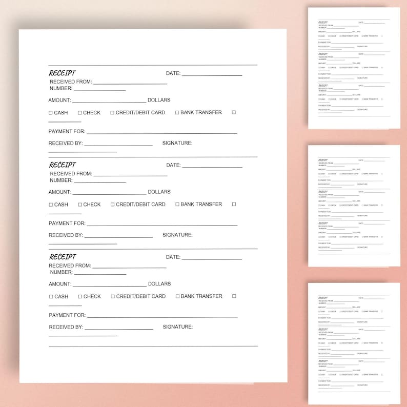 Editable Receipt Template | Digital, Rent, Business and Customer ...