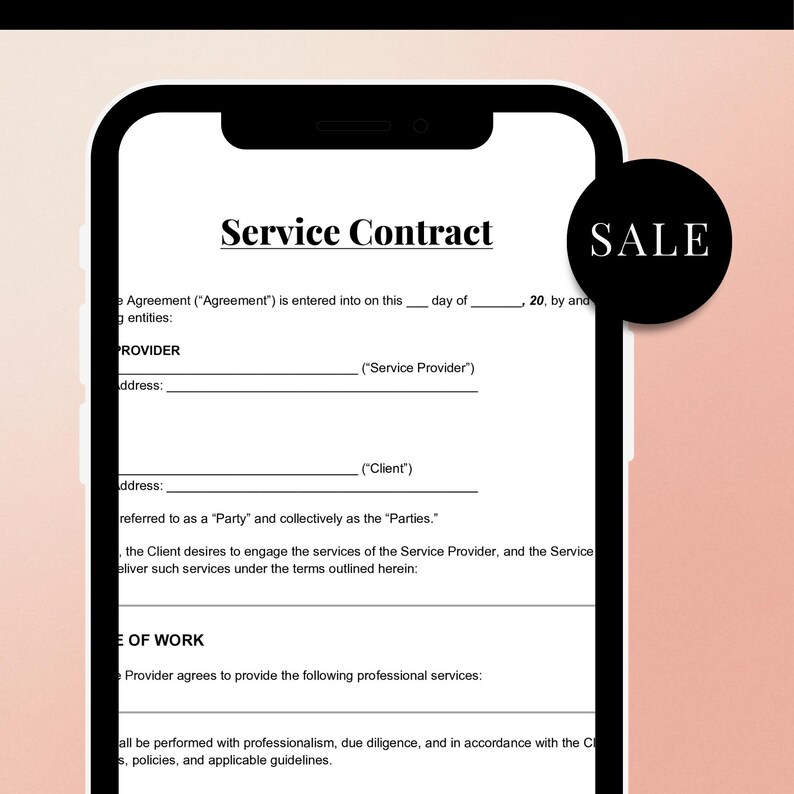 Printable Service Contract Templates – Editable Agreements in Google ...