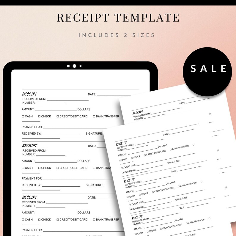 Editable Receipt Template | Digital, Rent, Business and Customer ...