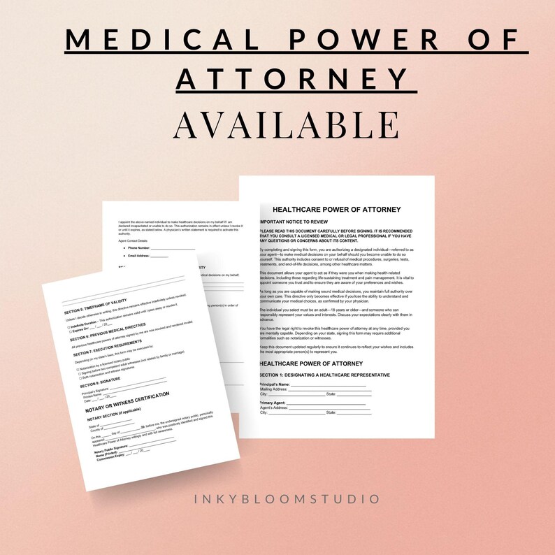 Printable Medical Power of Attorney Template – Health Care POA Form ...