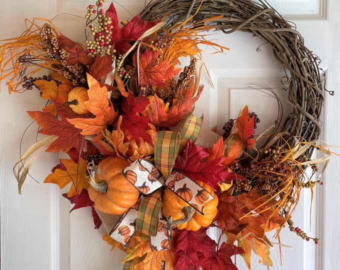 913F23 Fall Wreath. Thanksgiving Wreath. Autumn Wreath. - Etsy
