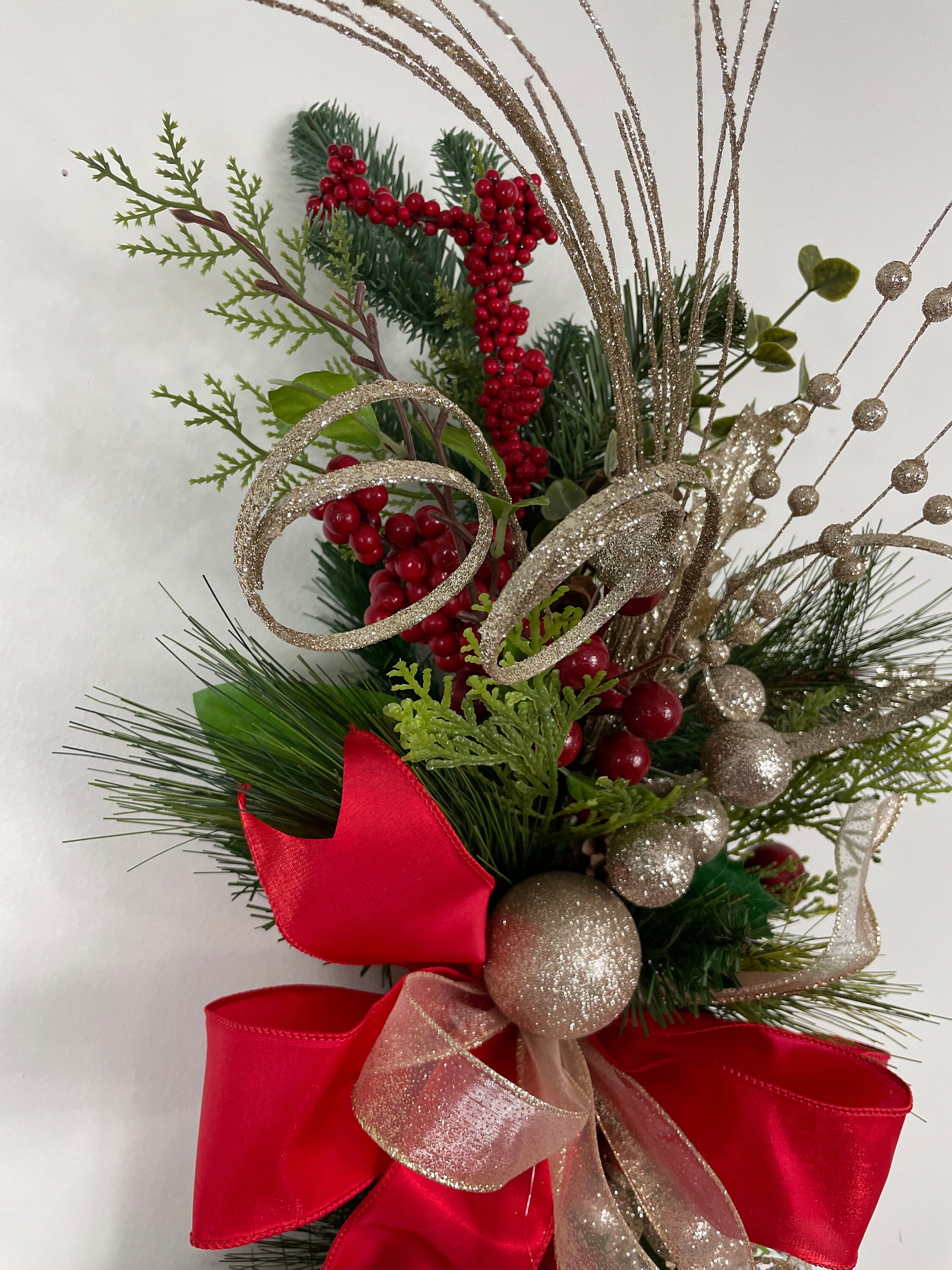 895CS21 Christmas Swag. Stairway Swag. Centerpiece. Door Swag. - Etsy