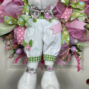 Large Easter Bunny Front Door Wreath. Bunny With Hat Wreath. - Etsy