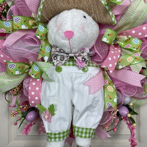 Large Easter Bunny Front Door Wreath. Bunny With Hat Wreath. - Etsy