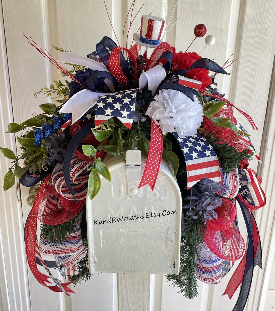 July 4th Mailbox Swag. Patriotic Mailbox Swag.1217pmb24 - Etsy