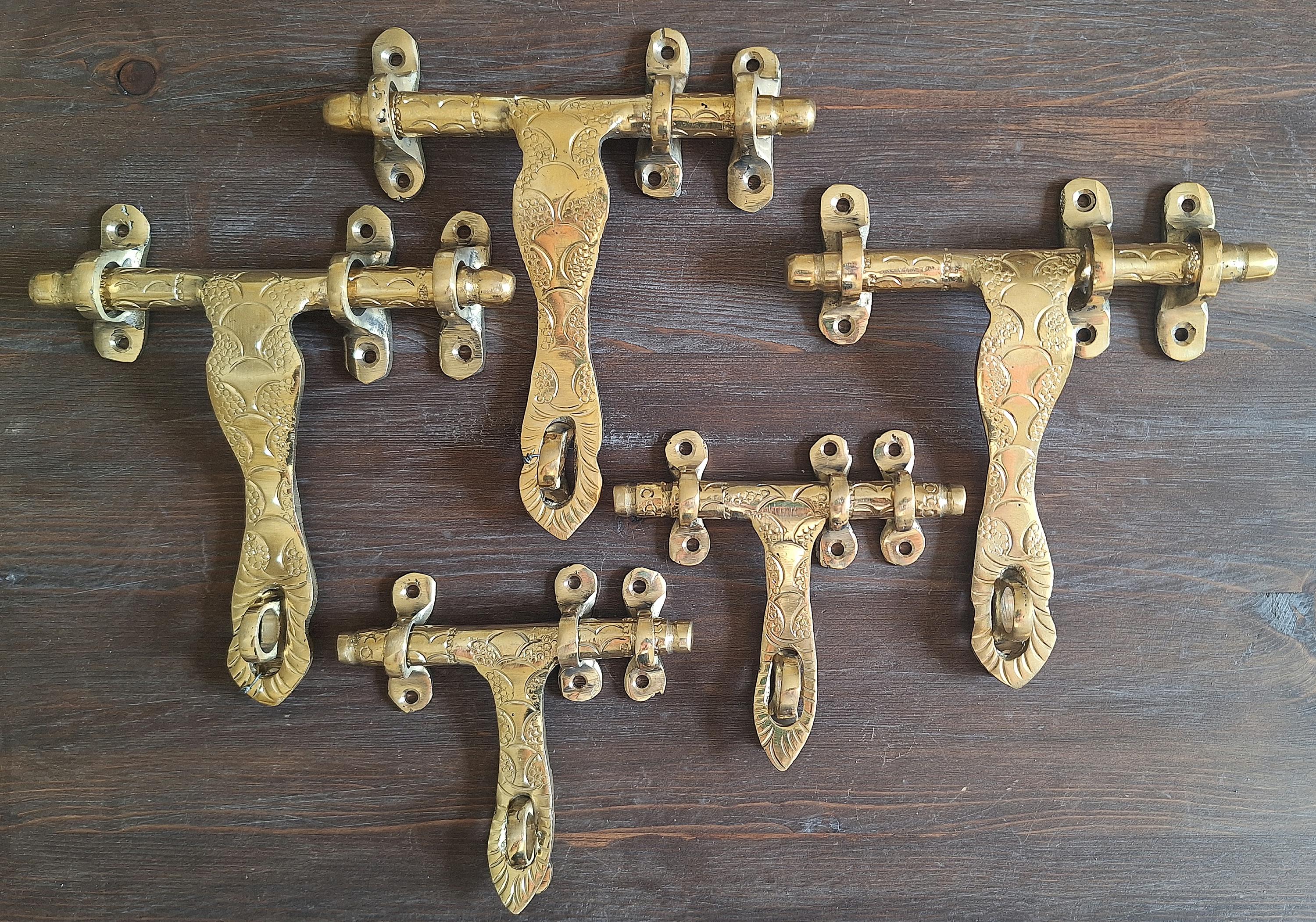 Unlacquered Brass Sliding Door Bolt, Moroccan Brass Door Latch, Brass ...