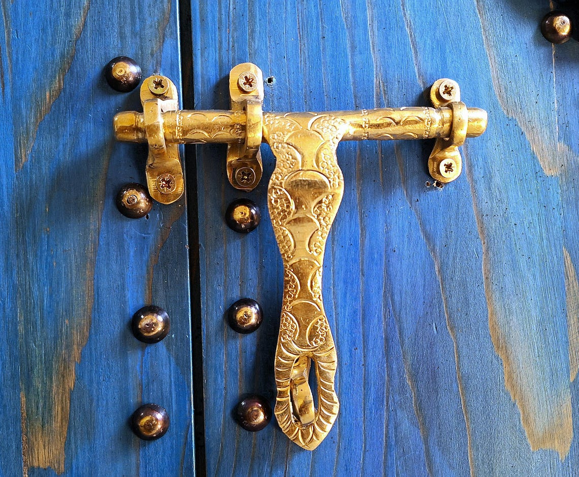 Moroccan Gate Latch 4 Sizes Available, Vintage Style Handmade Brass ...