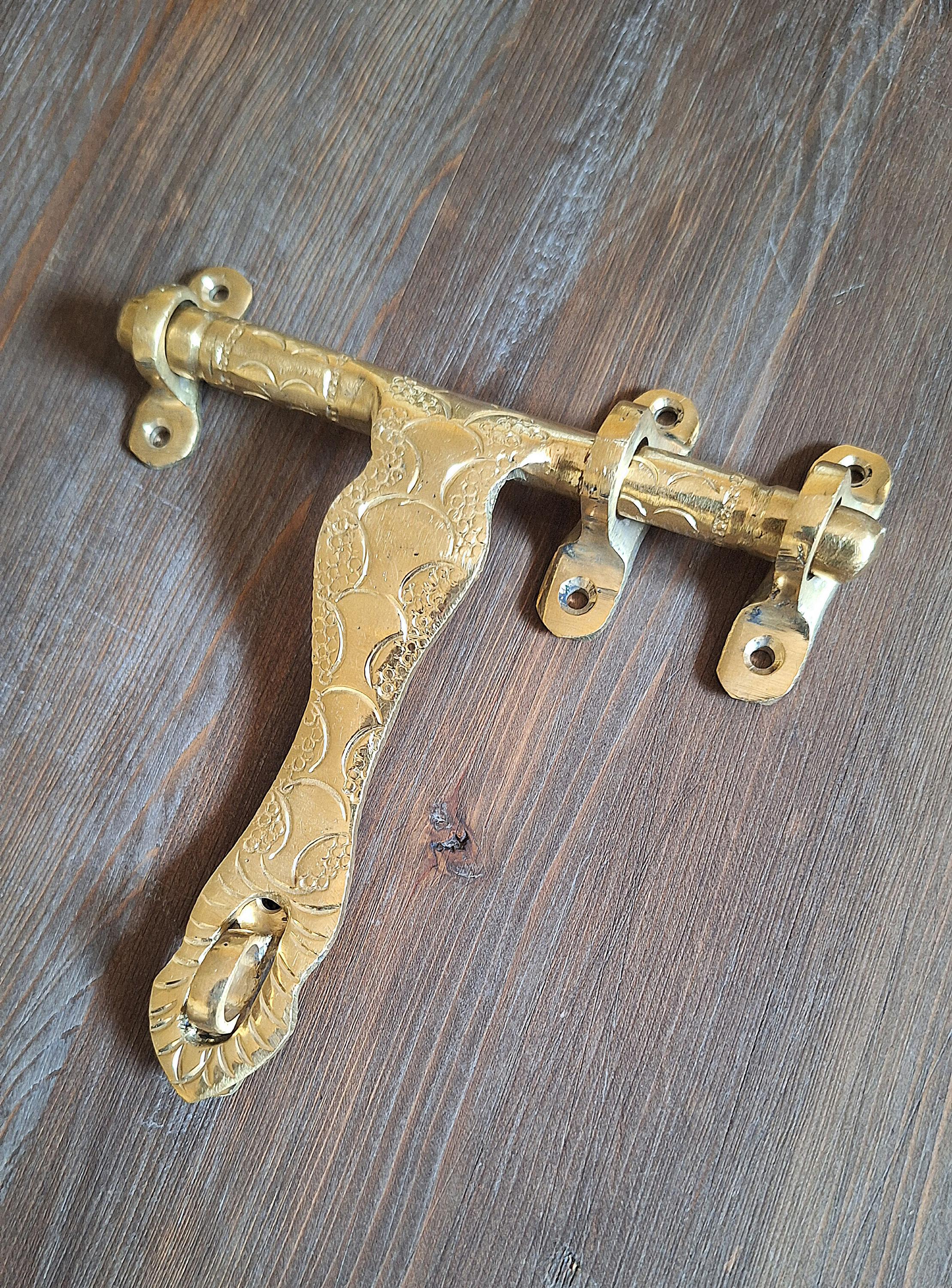 Unlacquered Brass Sliding Door Bolt, Moroccan Brass Door Latch, Brass ...