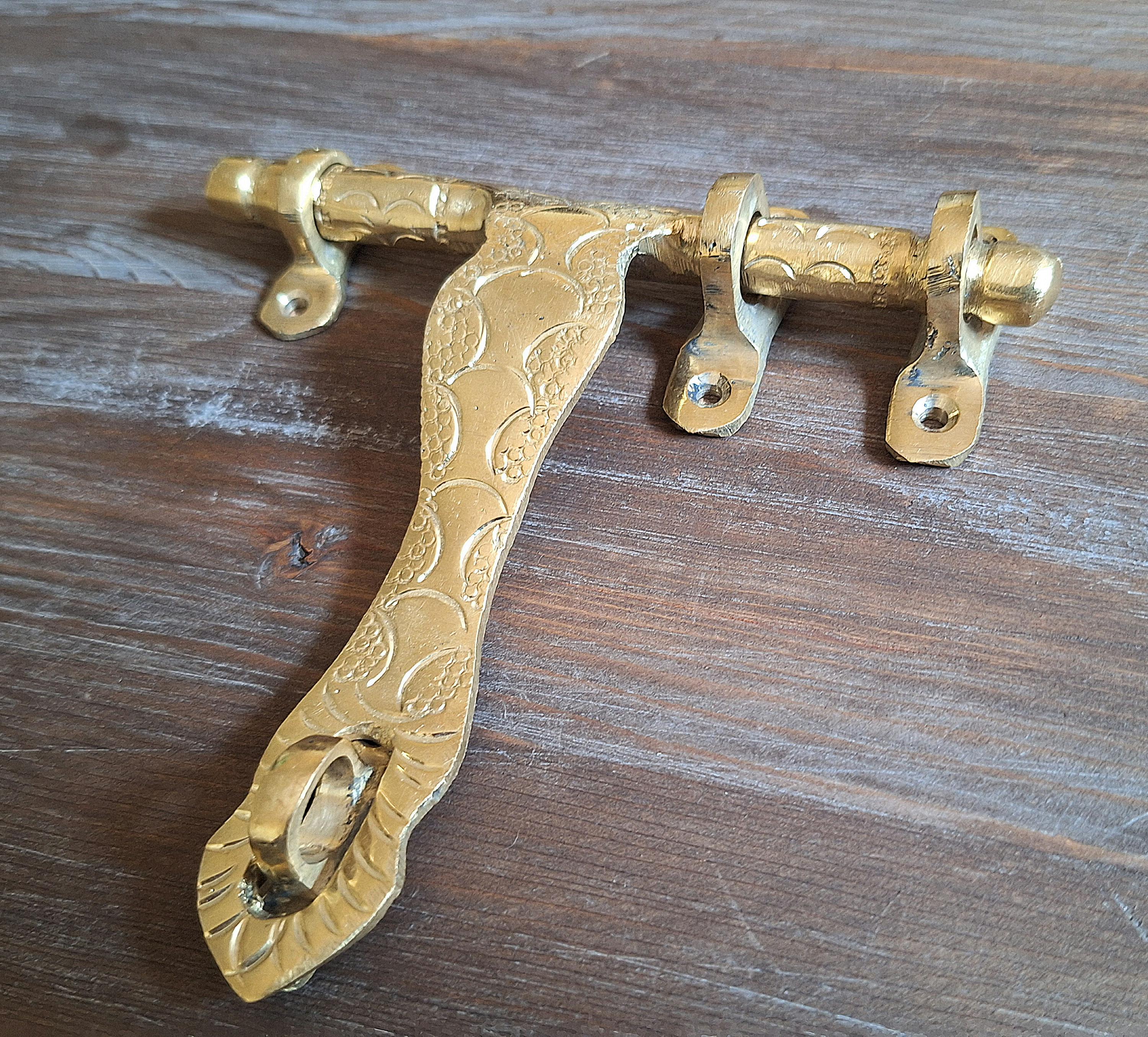 Unlacquered Brass Sliding Door Bolt, Moroccan Brass Door Latch, Brass ...