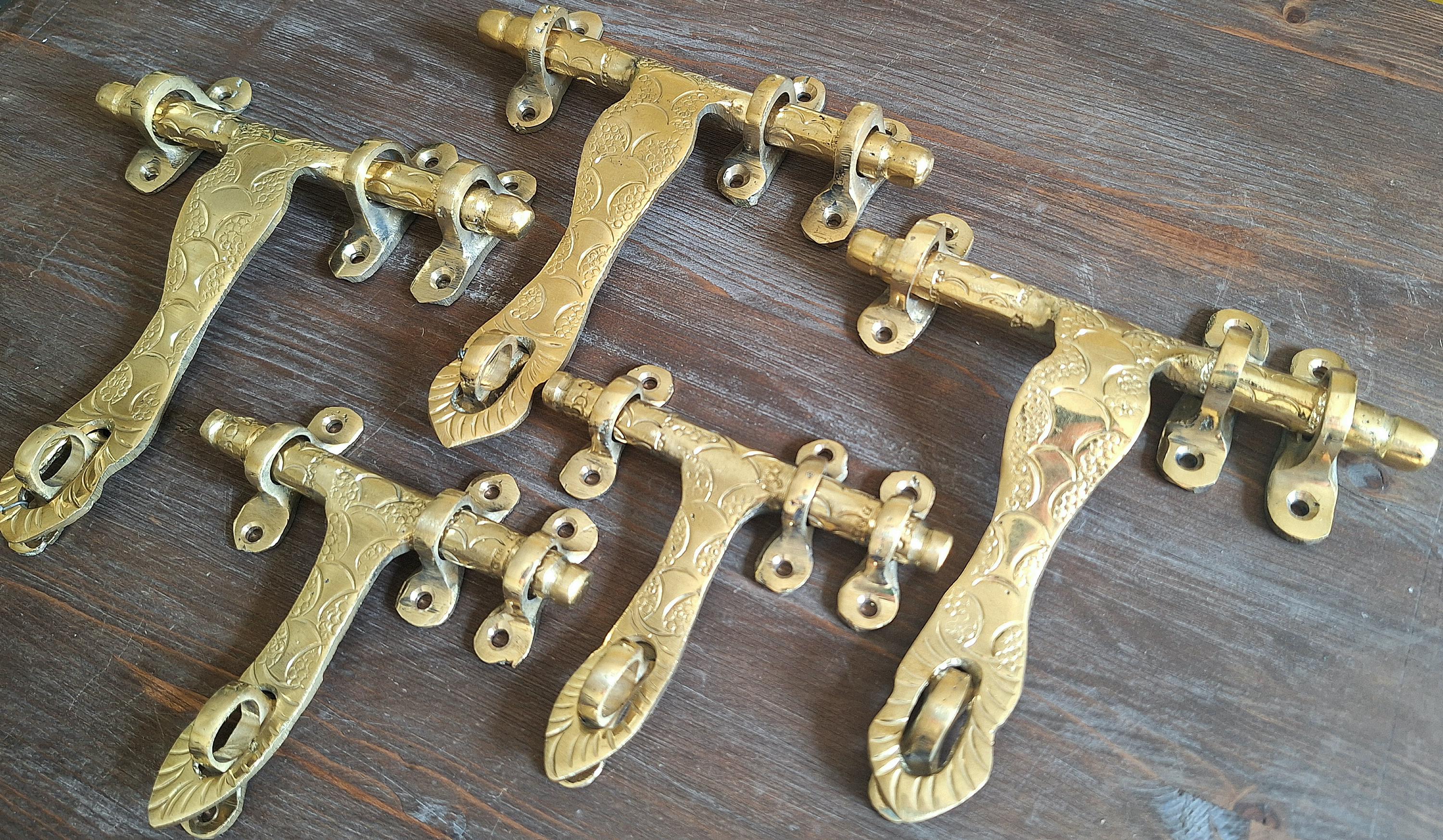 Unlacquered Brass Sliding Door Bolt, Moroccan Brass Door Latch, Brass ...