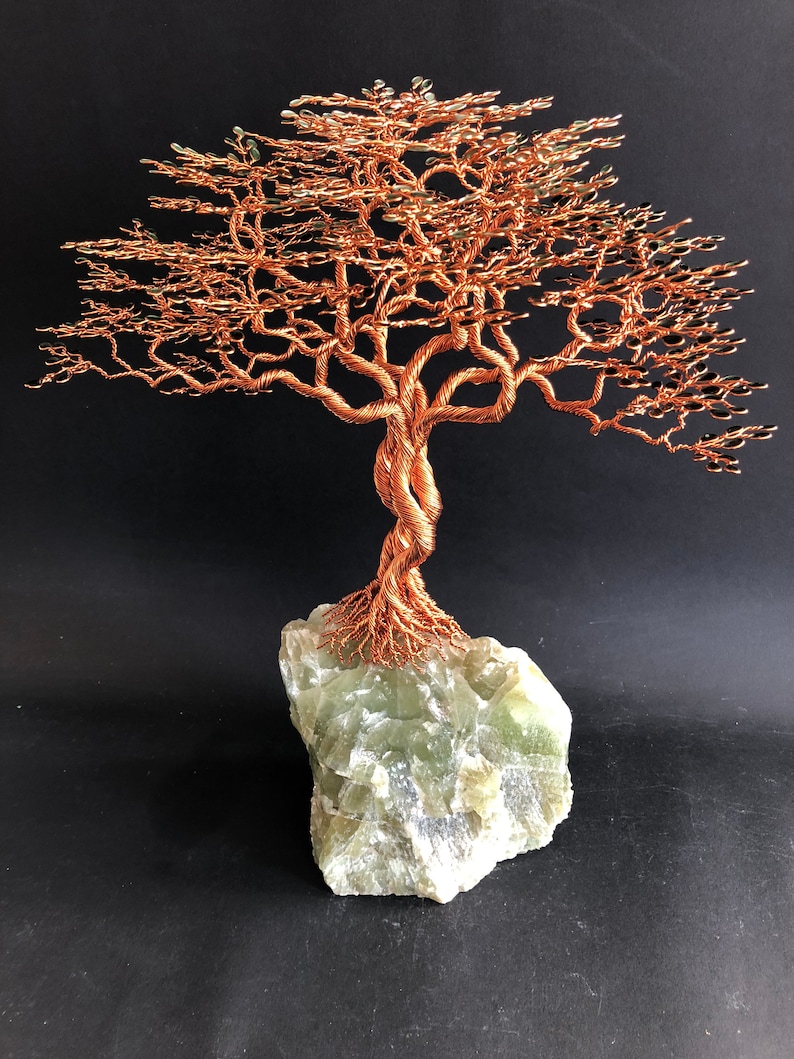 TRIPLE Tree of Life Trunk on GREEN CALCITE - Etsy