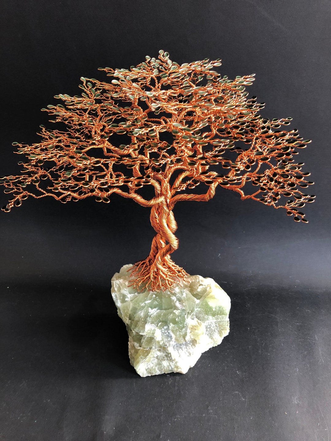 TRIPLE Tree of Life Trunk on GREEN CALCITE - Etsy