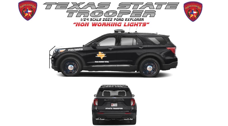1/24 Scale 2022 Ford Explorer Model Police Car NON Working Lights With ...