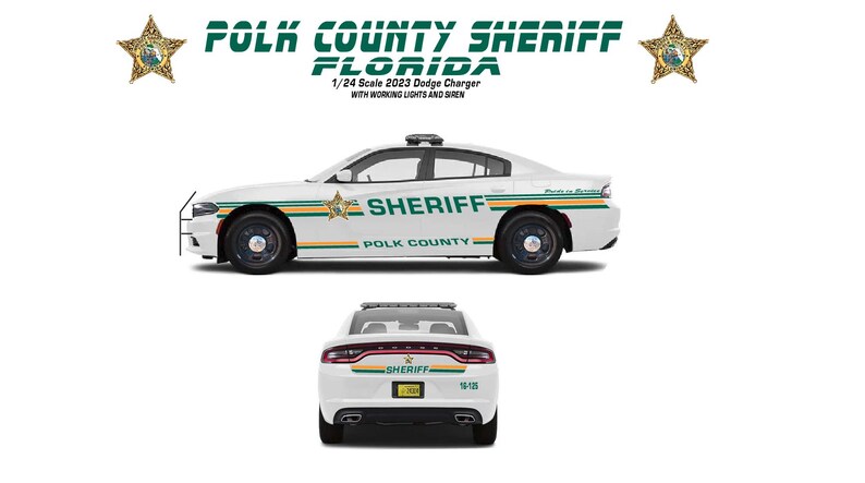 1/24 Scale 2023 Dodge Charger Model Police Car With Working Lights and Siren With (polk County ...