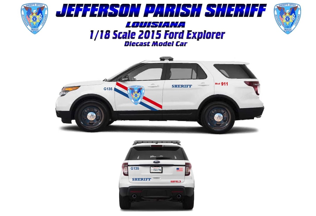 1/18 Scale Jefferson Parish LA Police Diecast 2015 Ford Explorer With ...