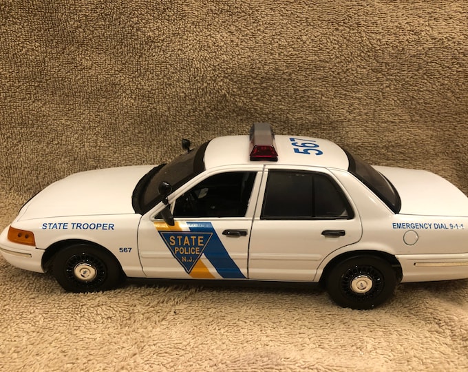 1/18 Scale State Trooper Ford Crown Victorian Diecast Model Car With ...