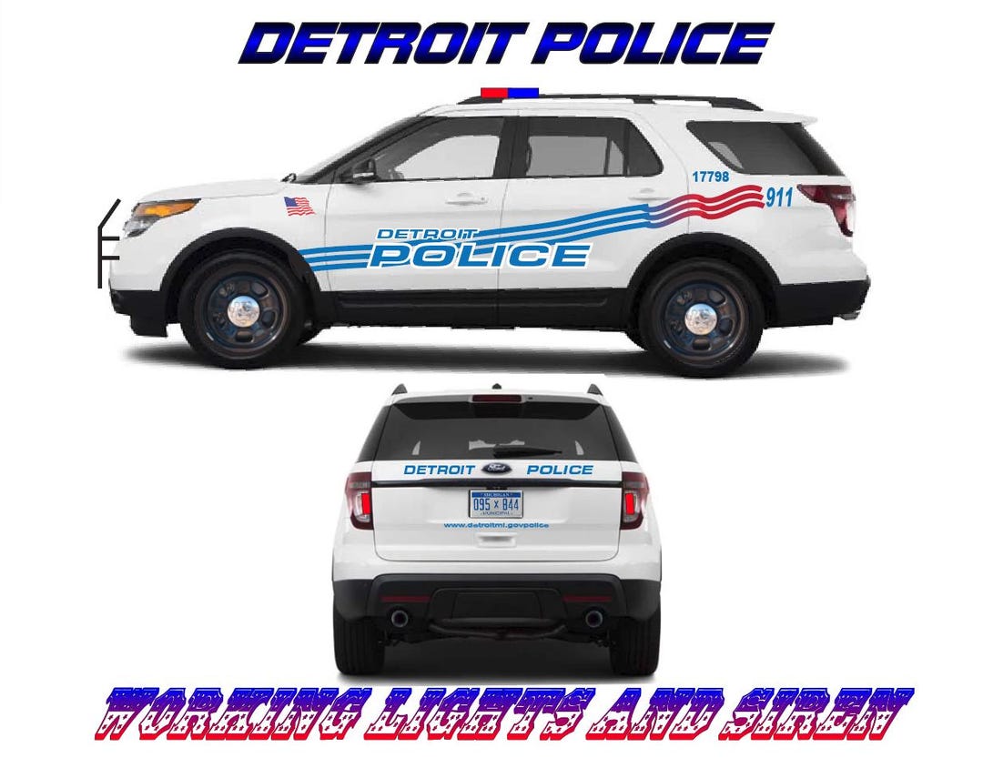 1/24 Scale Detroit Police Dept Die Cast Model Car Ford Explorer With ...
