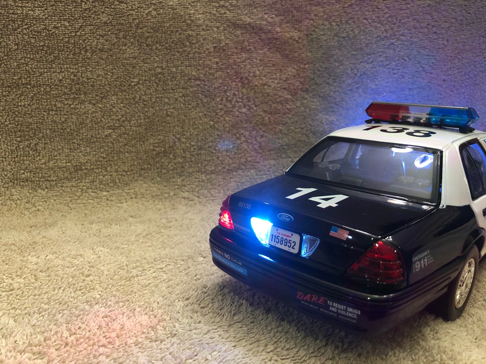 1/18 Scale LAPD Police Department Model Police Car Replica With Working ...