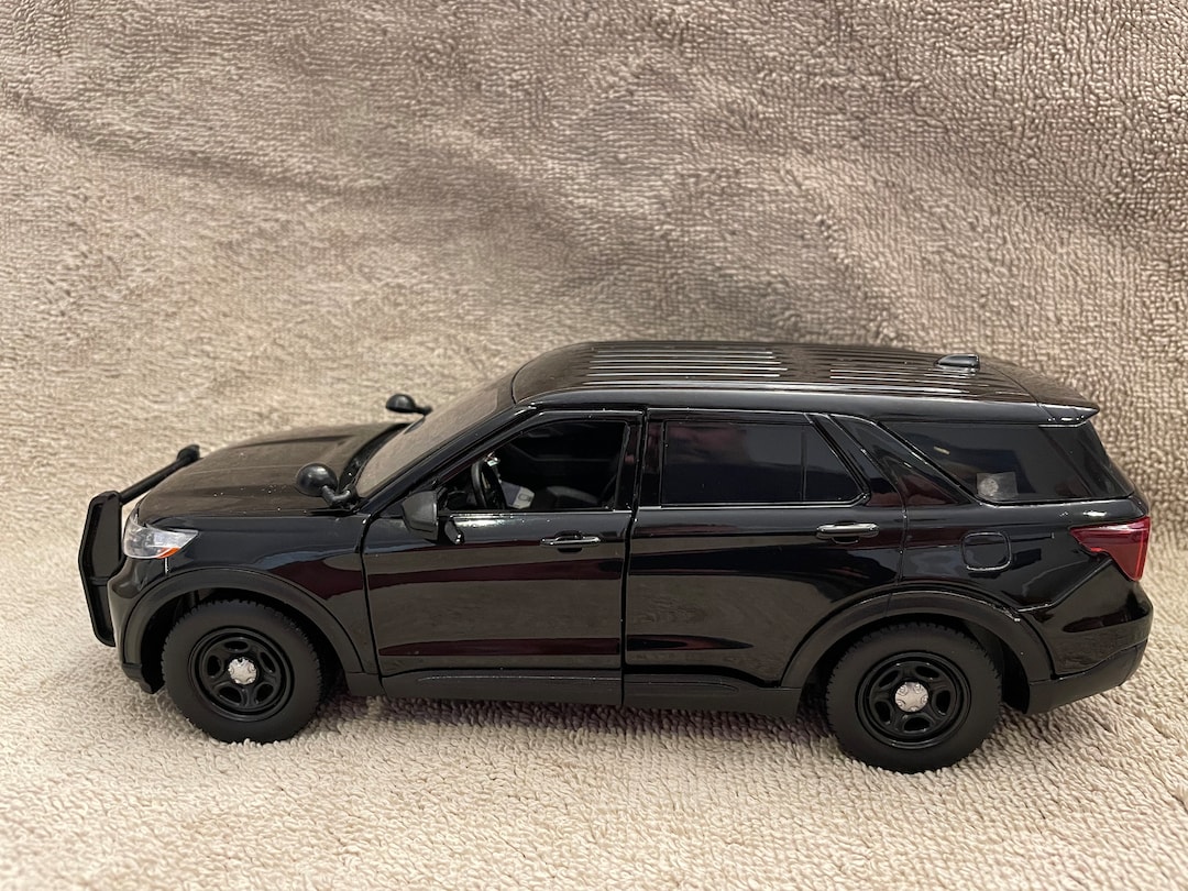 1/24 Black Unmarked 2022 Ford Police Explorer Diecast Model Replica ...