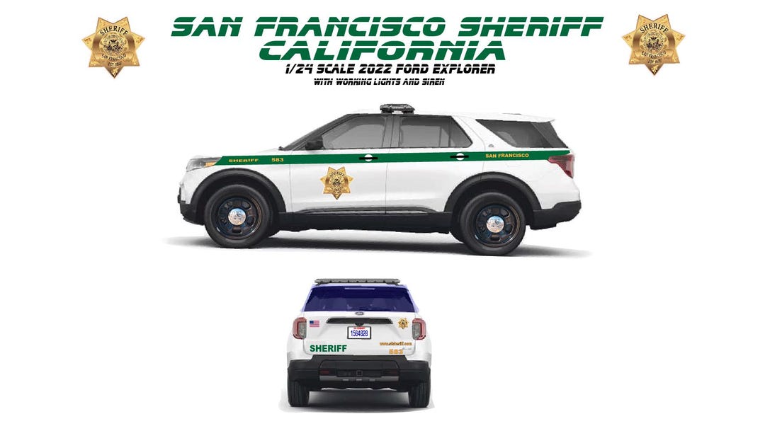 1/24 Scale 2022 Diecast Ford Explorer Model Police Car With Working ...