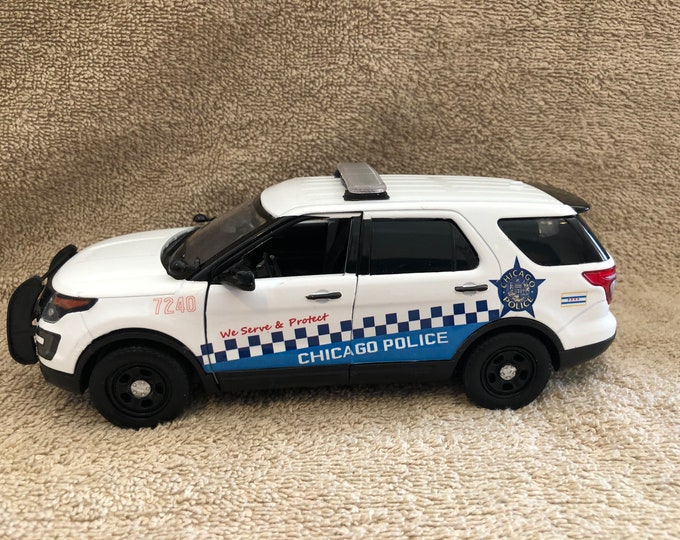 1/24 Scale Chicago Police Ford Explorer Diecast Model Car With Working ...