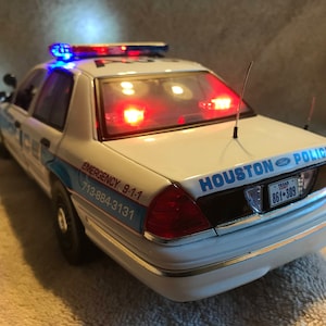 1/18 Scale Houston Texas Die Cast Model Police Car Replica With Working ...