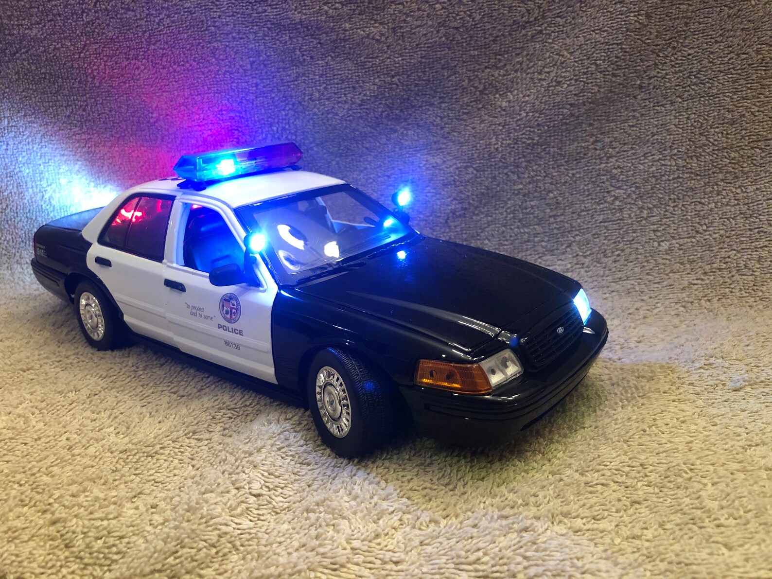 1/18 Scale LAPD Police Department Model Police Car Replica With Working ...