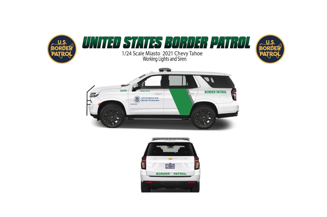 1/24 Scale US Border Patrol Diecast Chevy Tahoe Model Car With Working ...