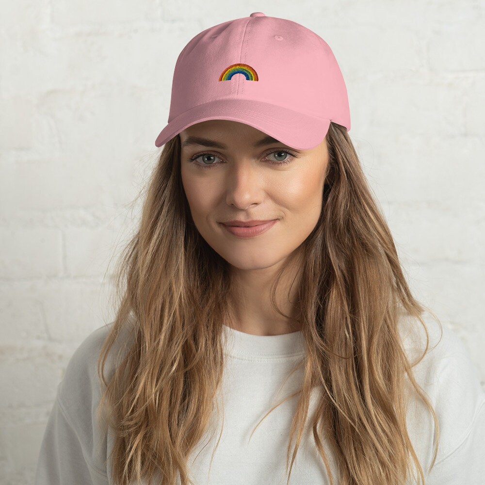 Rainbow embroidered dad hat // lgbtq pride unisex cap | Etsy