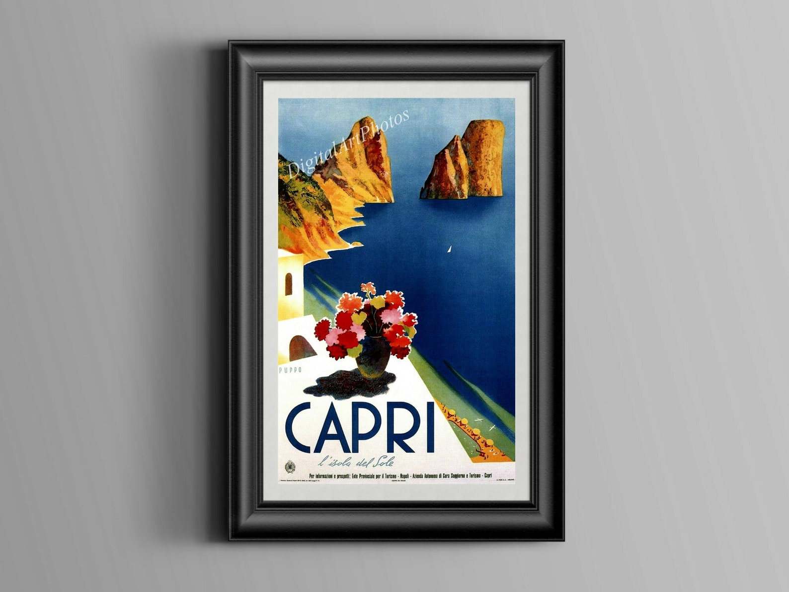 Capri Island Travel Poster Vintage Italy Travel Poster | Etsy