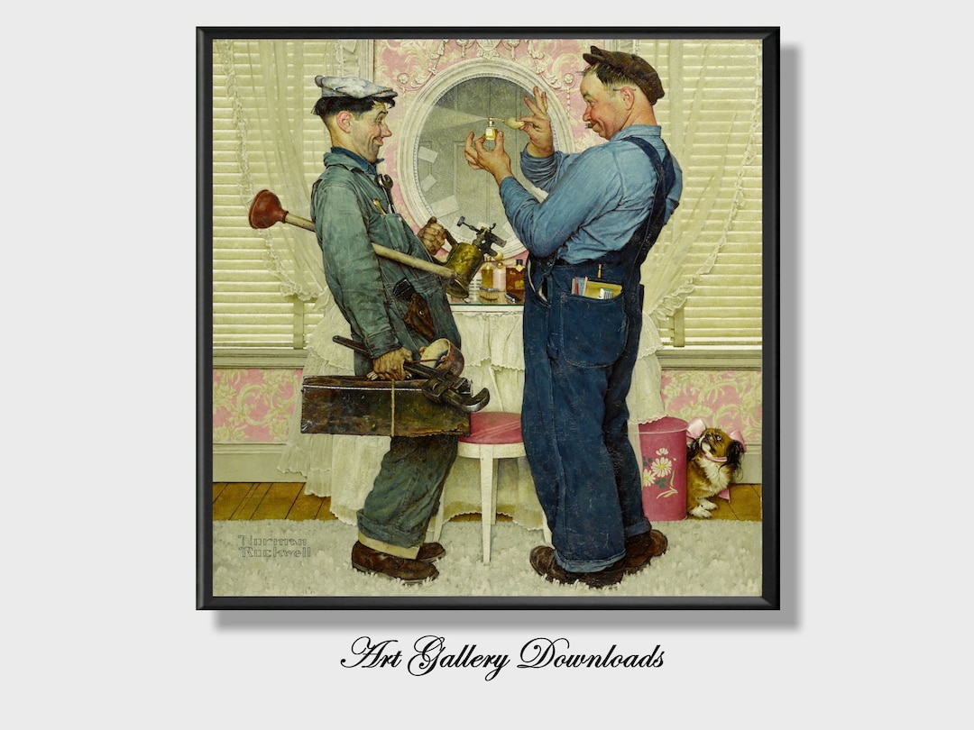 Norman Rockwell Two Plumbers 1951 Vintage Painting - Etsy