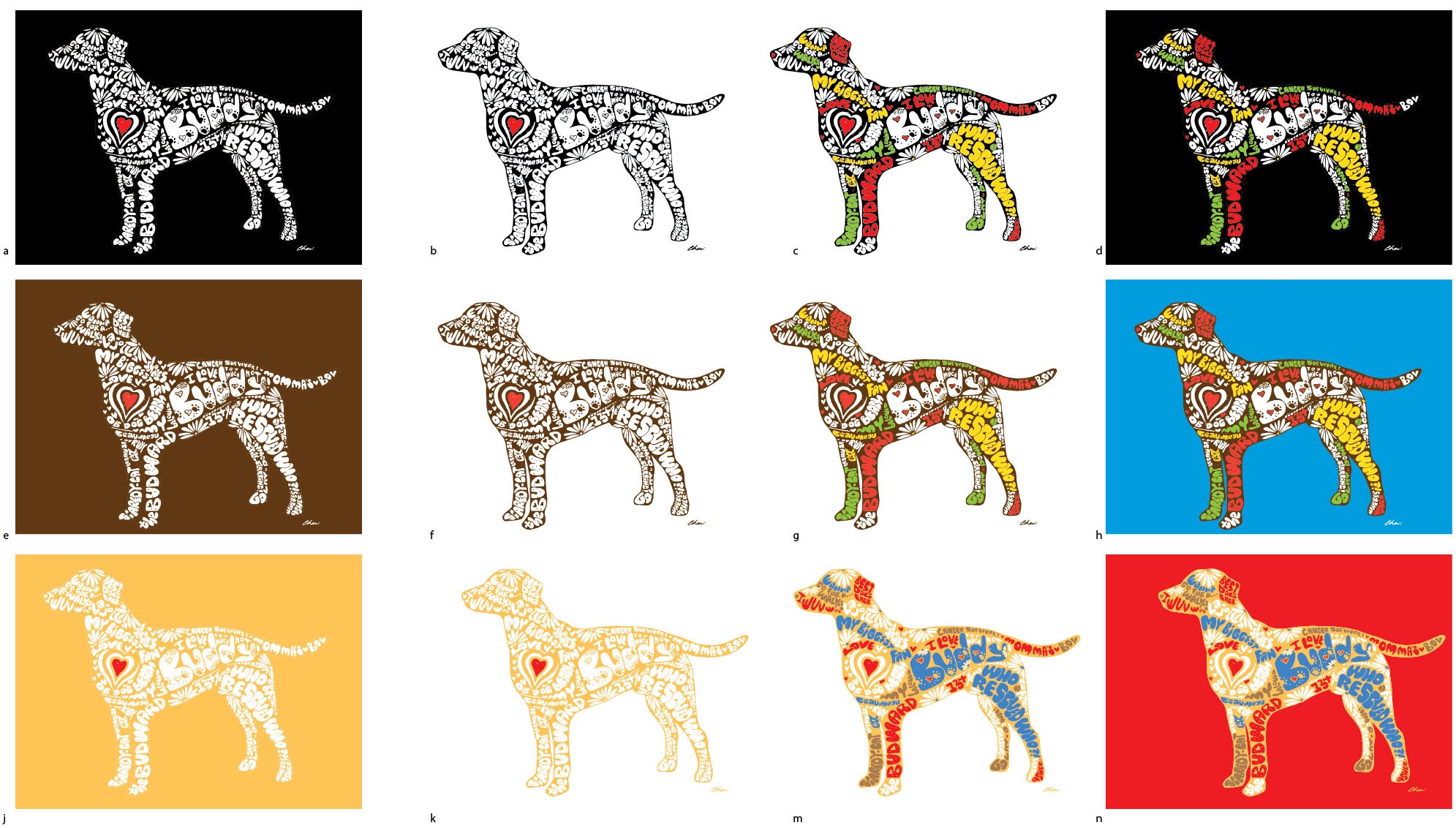 Custom Word Dog Portrait Using YOUR Words and Your Breed Color on Black ...