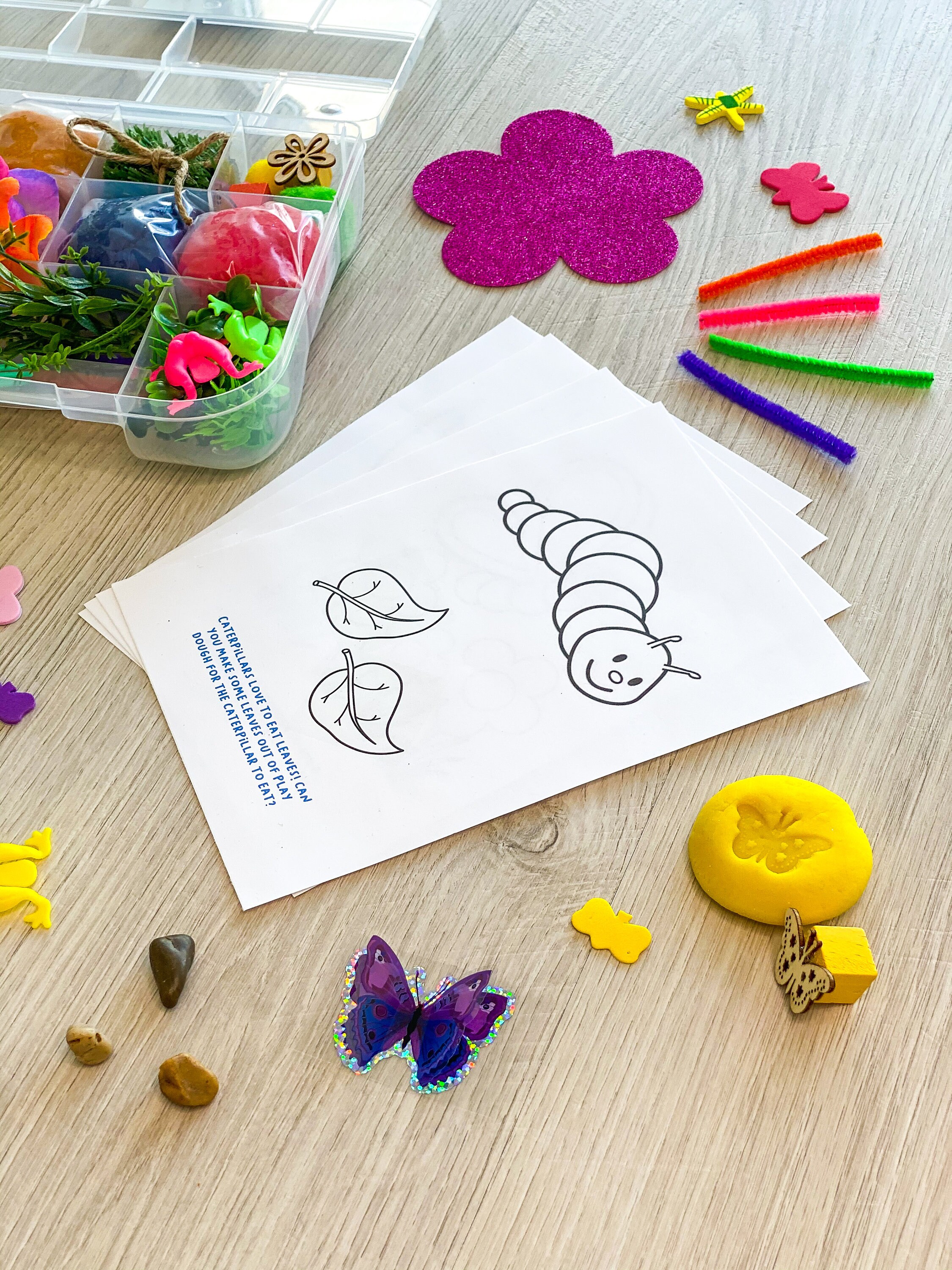 Garden Theme Kids Sensory Play activity kit - includes (4) colors of ...