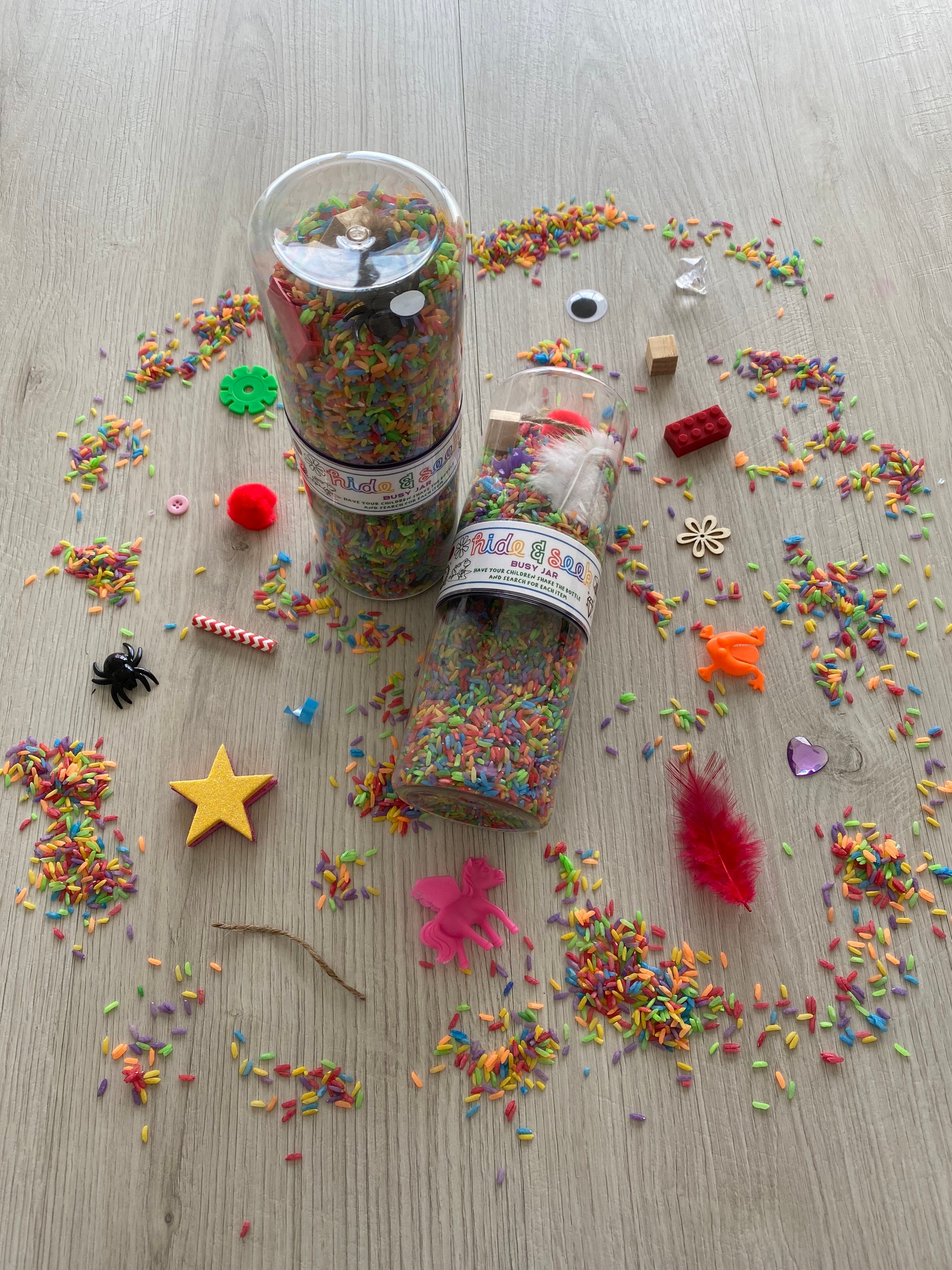 Rainbow Hide And Seek Jar Large Double Sided Size 9700