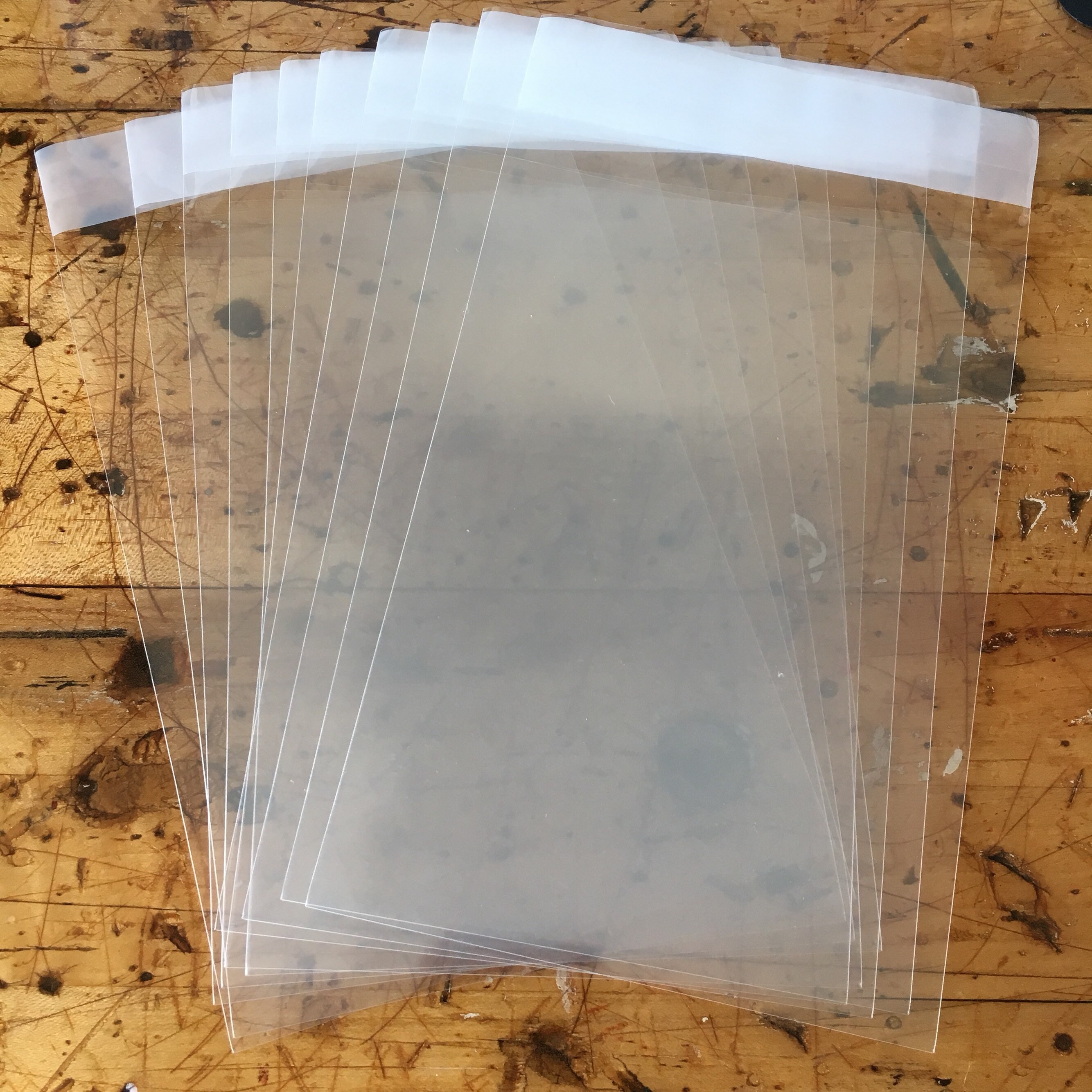 Set of (10) Clear Liner Bags - Food Safe - 5 x 7 with adhesive sealing ...