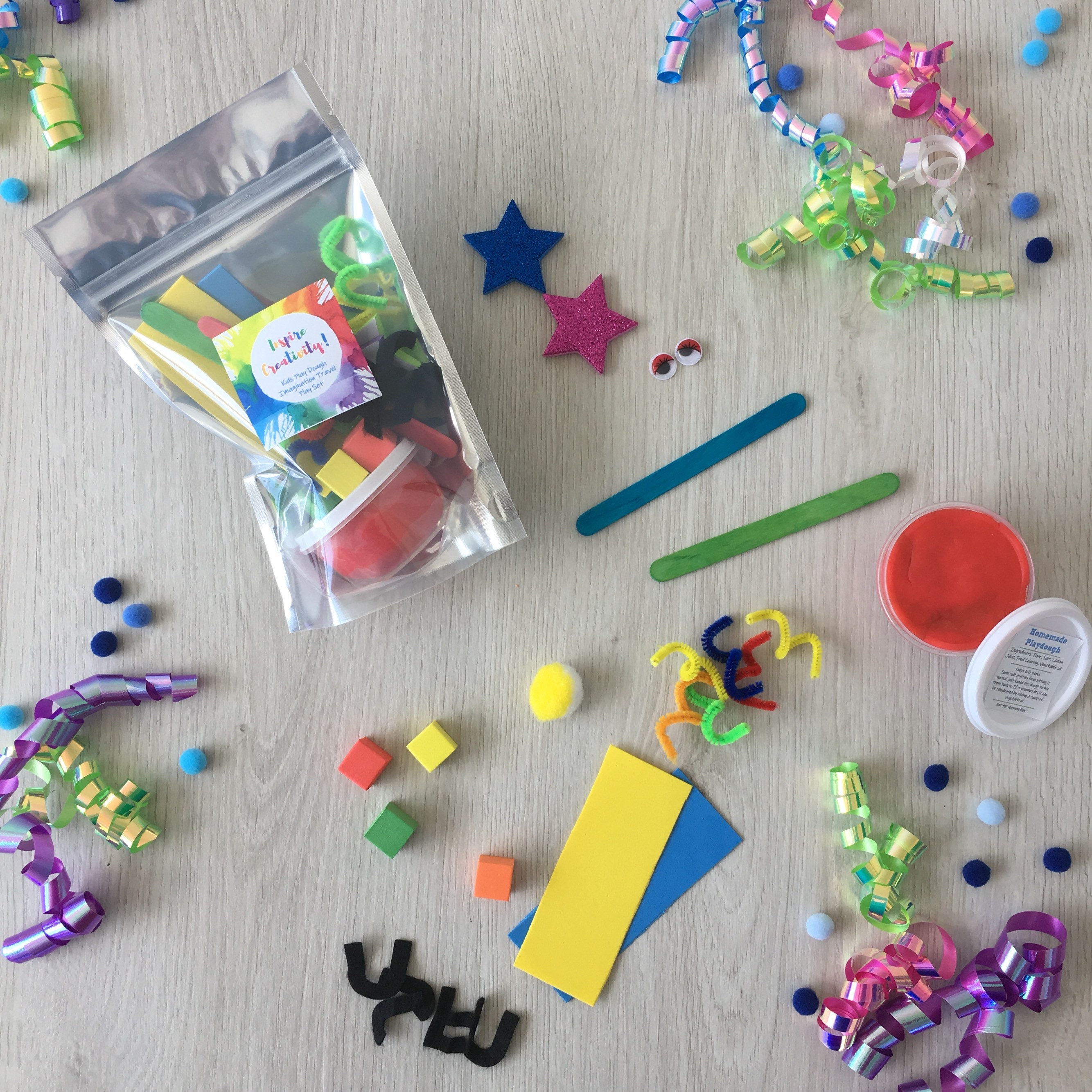 Rainbow Play Dough activity kit - includes handmade play dough and ...