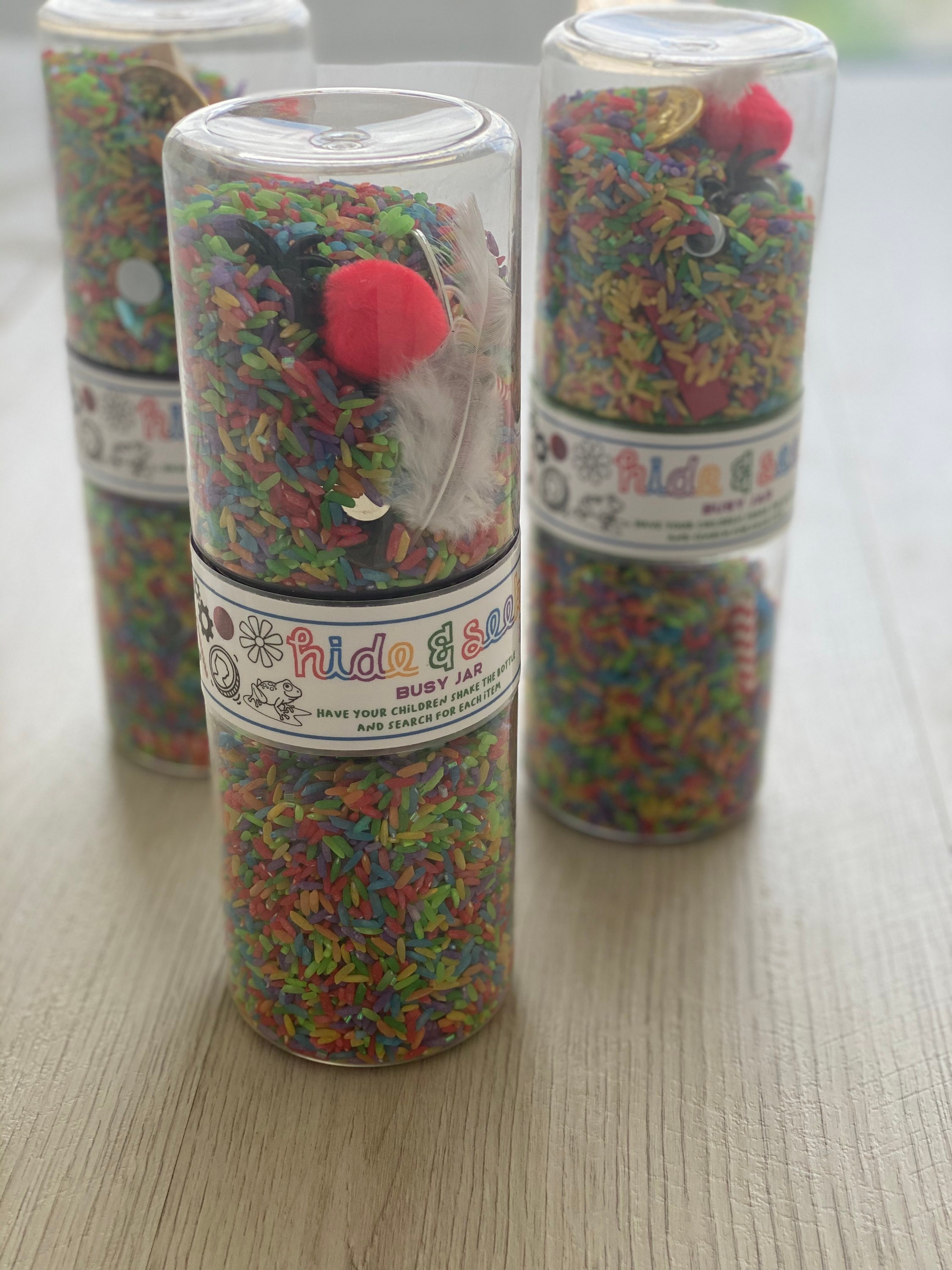 Rainbow Hide And Seek Jar Large Double Sided Size 6617