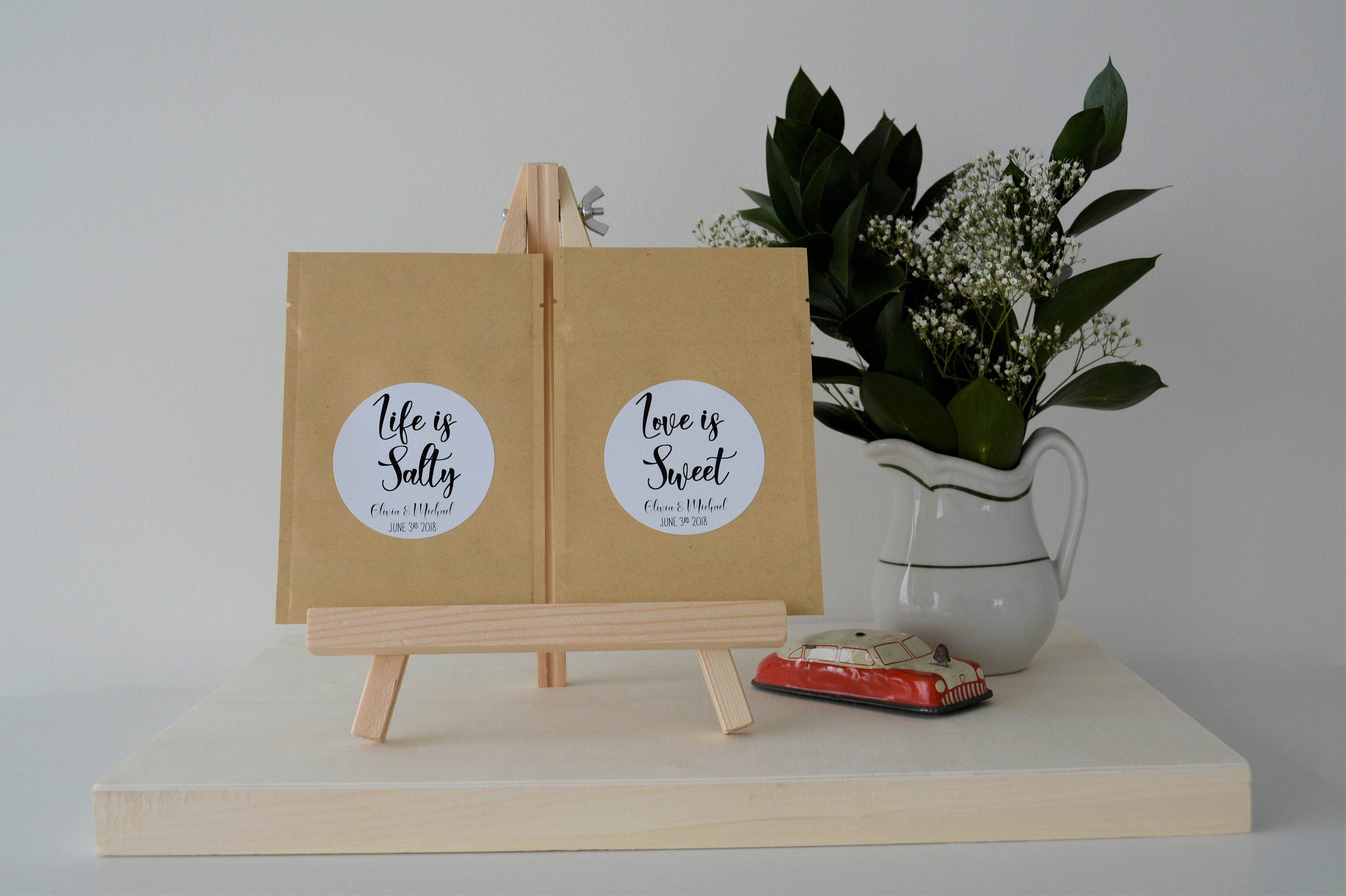 Life is Salty & Love is Sweet! - (Set of 10) - Wedding Favor Treat Bags ...