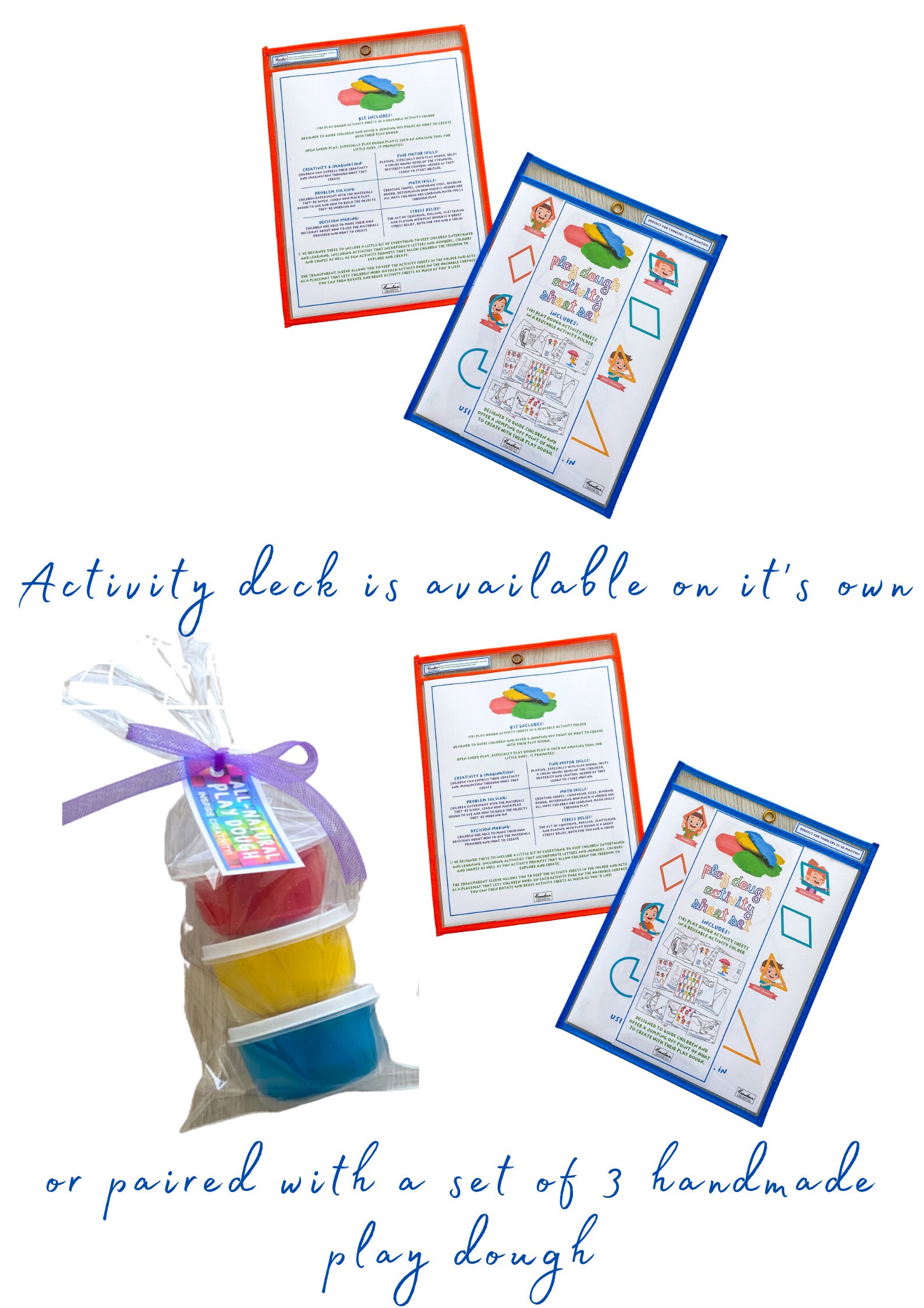 Play dough activity sheet set in reusable pouch - includes (18 ...