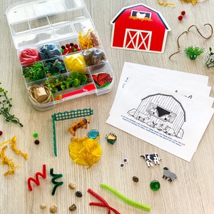 Farm Theme Kids Sensory Play Activity Kit Includes 4 Colors of Handmade ...
