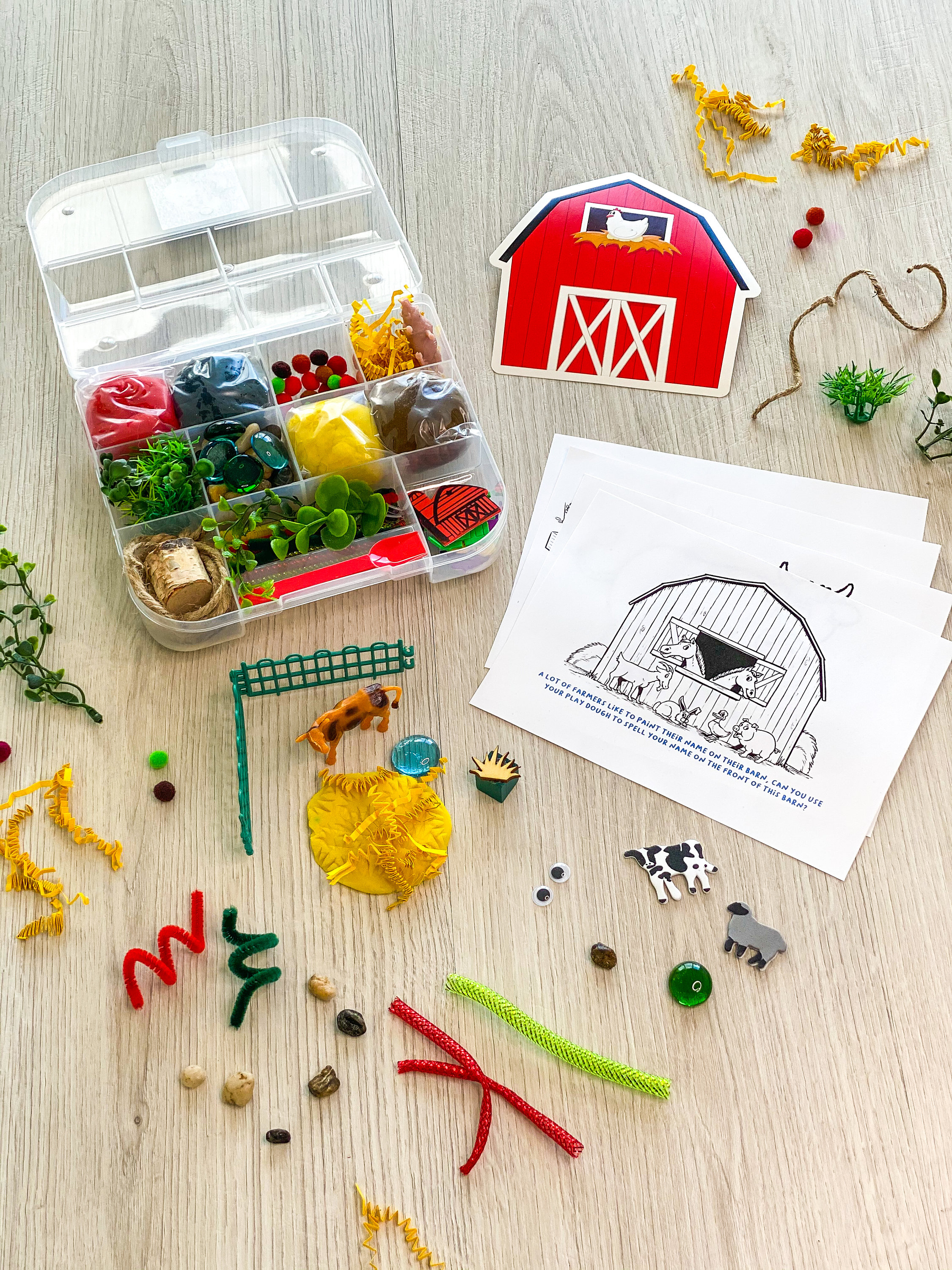 Farm Theme Kids Sensory Play activity kit - includes (4) colors of ...
