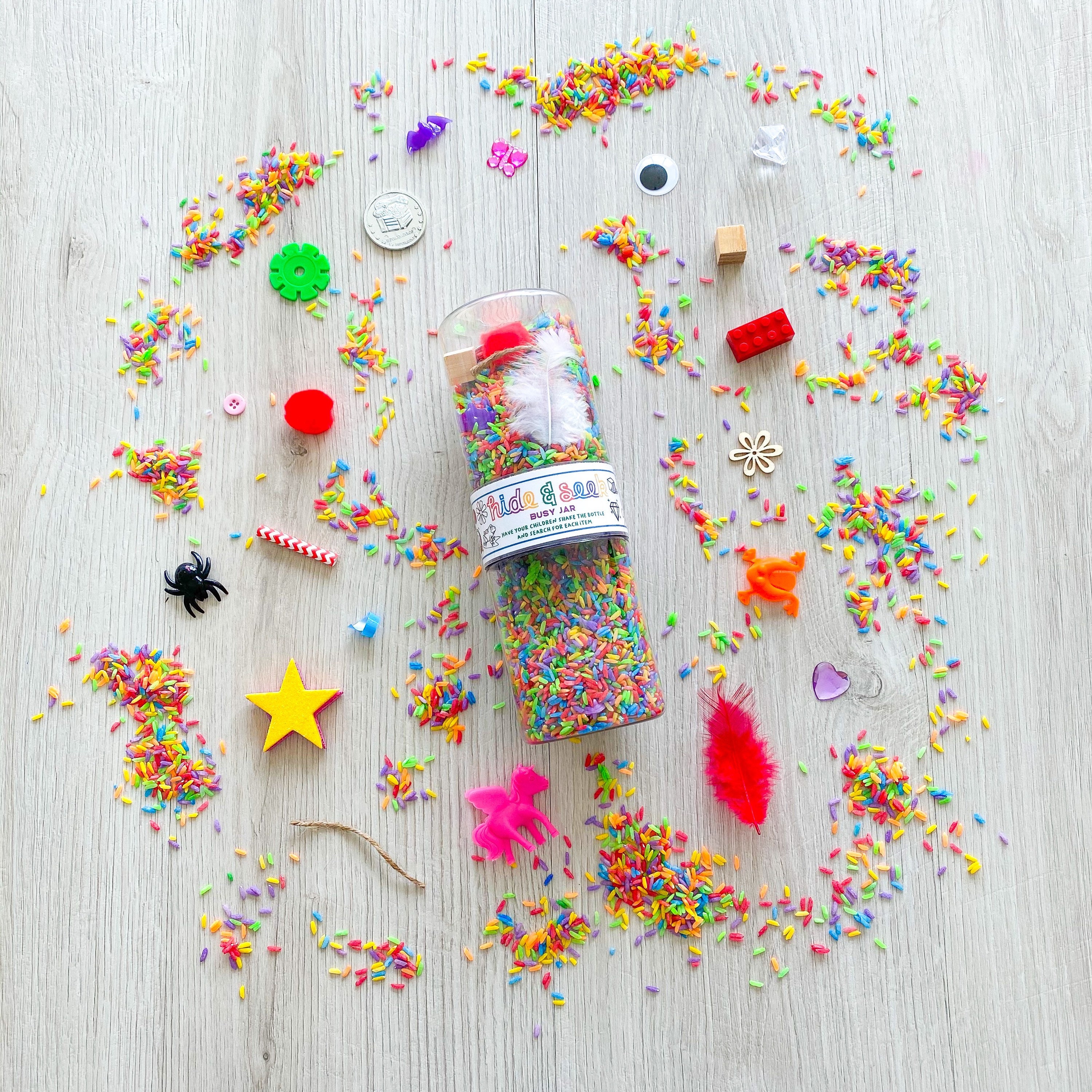 Rainbow Hide And Seek Jar Large Double Sided Size 6662