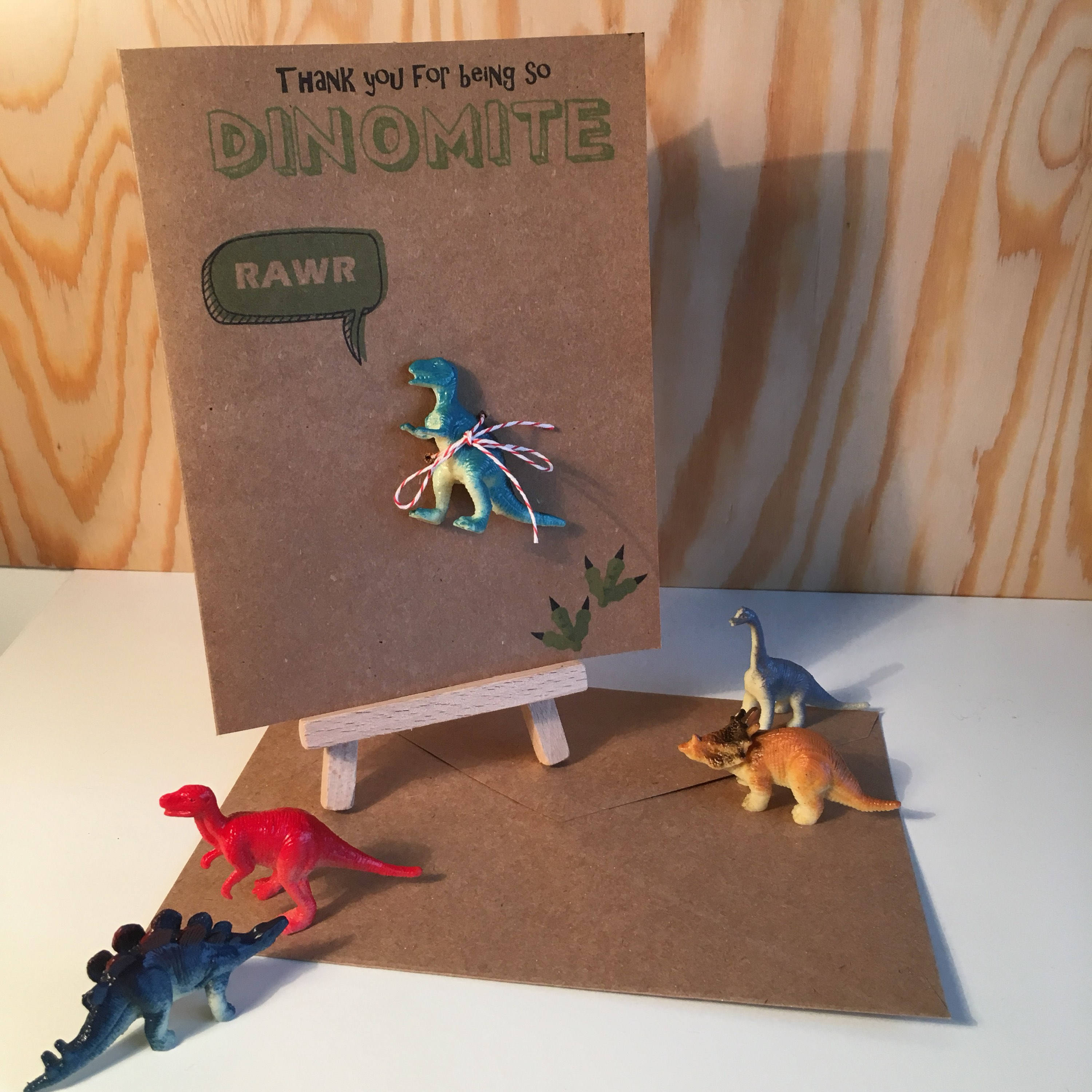 Thank you for being so Dino-Mite! - Handmade Thank You Card