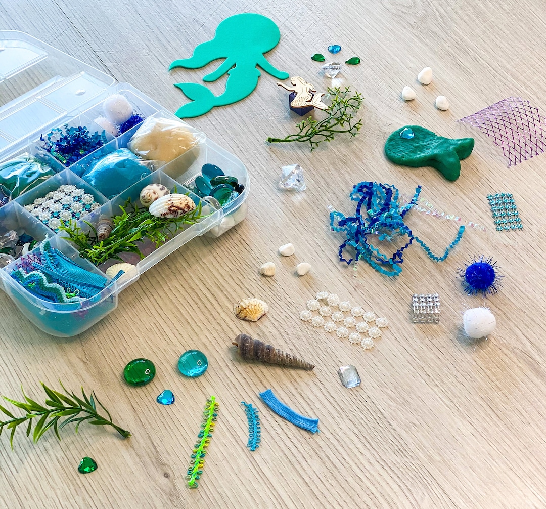 Mermaid Theme Kids Sensory Play Activity Kit - Includes (4) Colors of ...