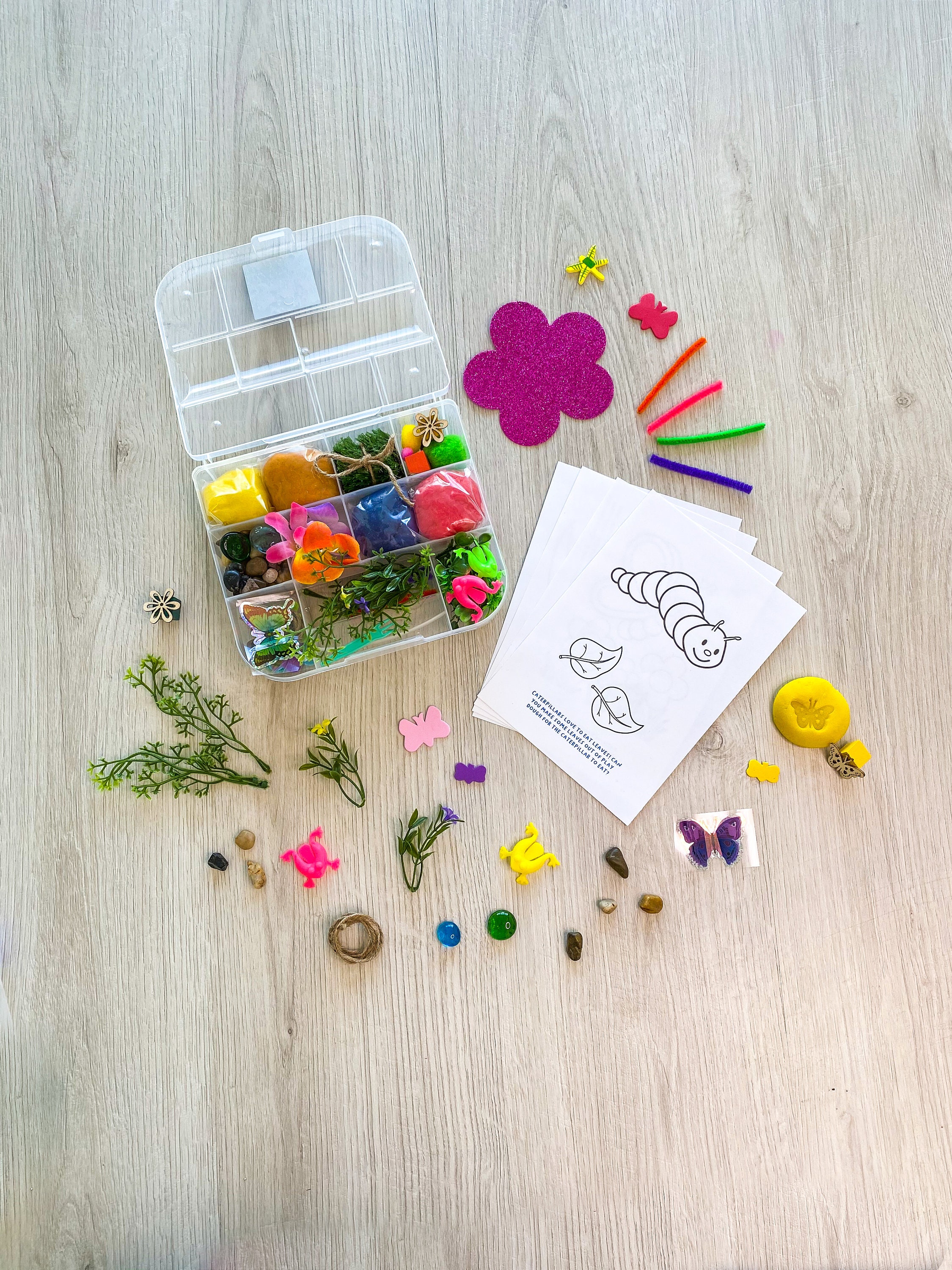 Garden Theme Kids Sensory Play activity kit - includes (4) colors of ...