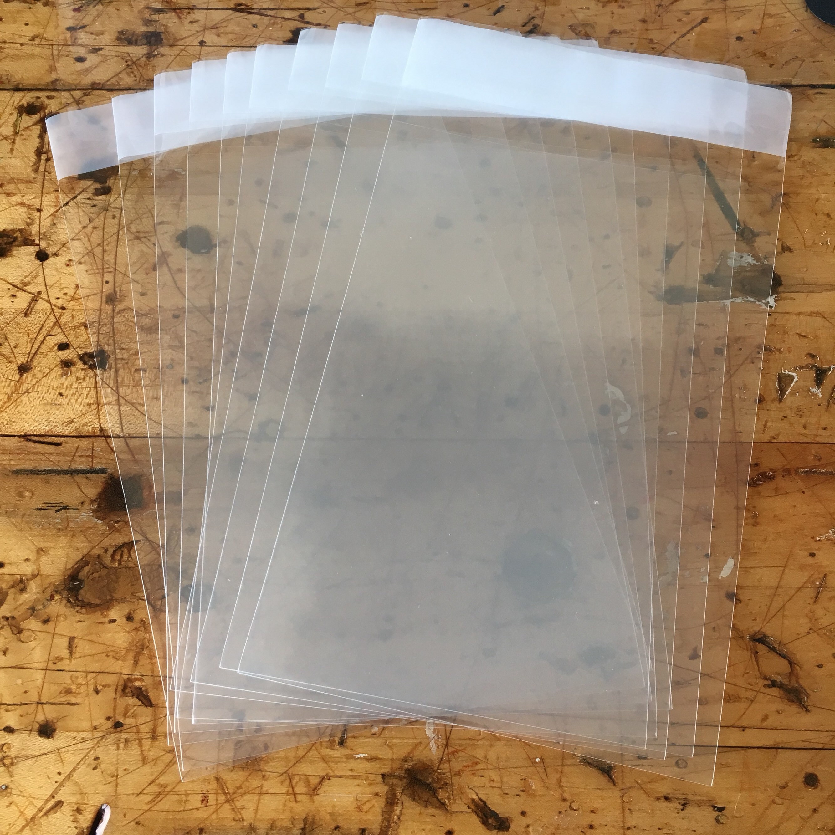 Set of (10) Clear Liner Bags - Food Safe - 5 x 7 with adhesive sealing ...