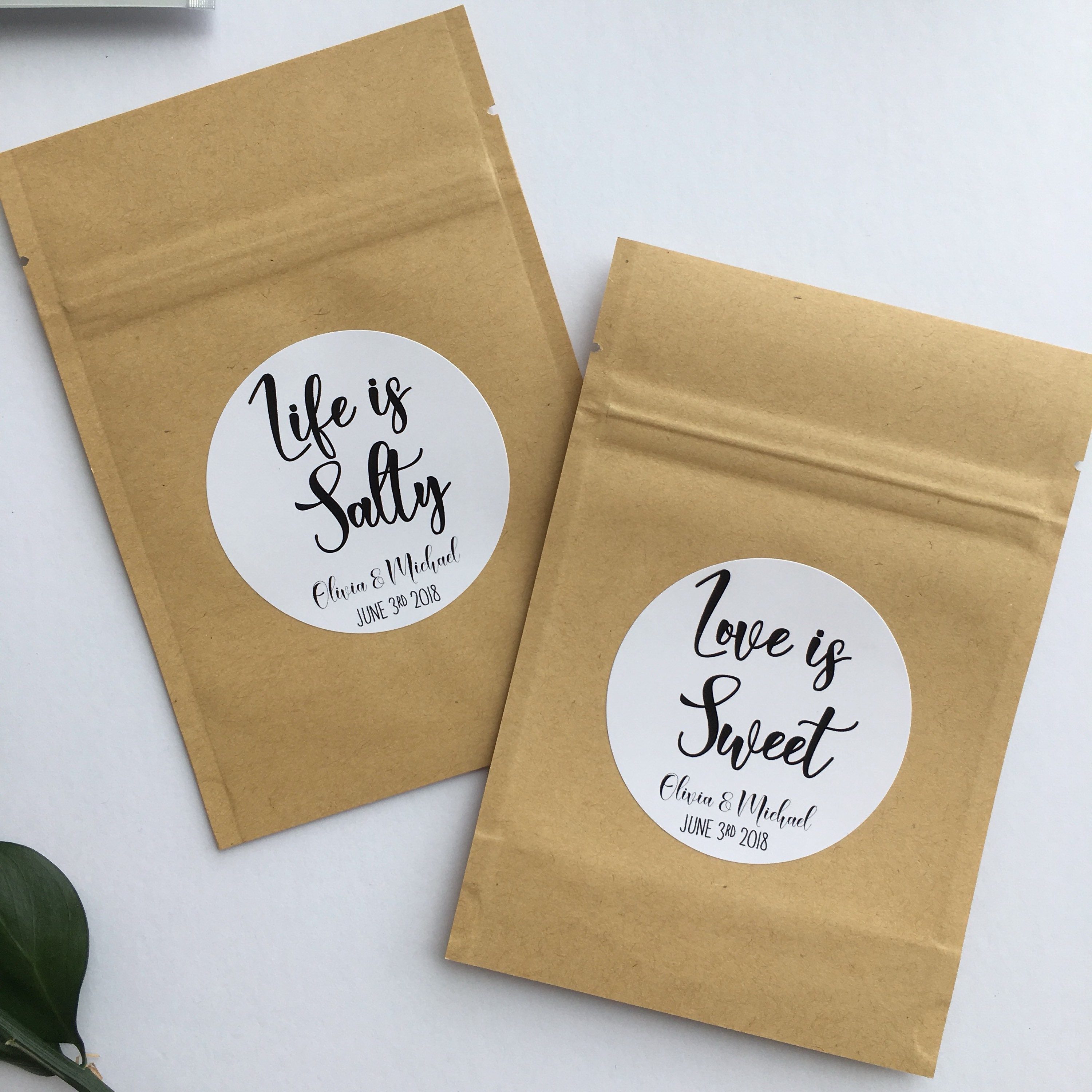 Life is Salty & Love is Sweet! - (Set of 10) - Wedding Favor Treat Bags ...