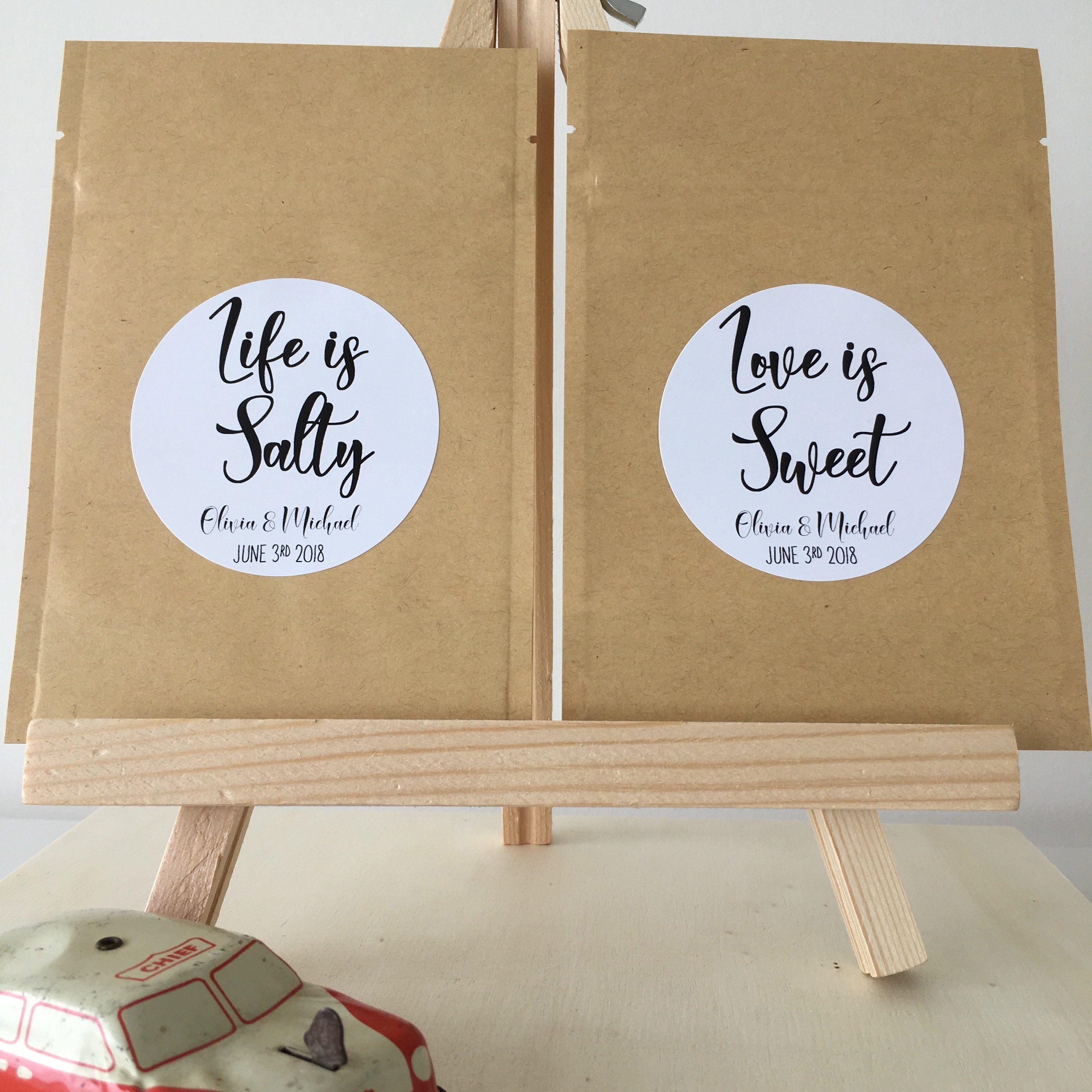 Life is Salty & Love is Sweet! - (Set of 10) - Wedding Favor Treat Bags ...