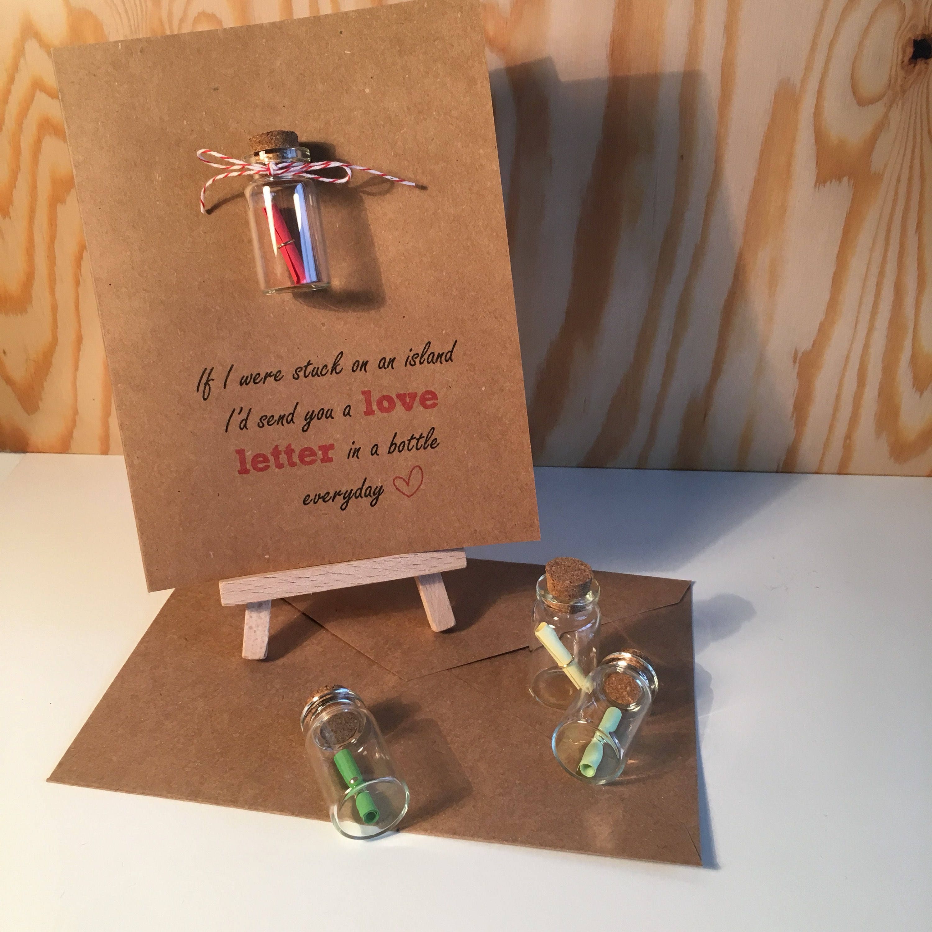 Love Letter In A Bottle Handmade Card For Anniversary Wedding love-letter-in-a-bottle-handmade-card-for-anniversary-wedding
